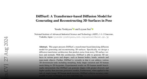 Paper Page Diffsurf A Transformer Based Diffusion Model For Generating And Reconstructing 3d