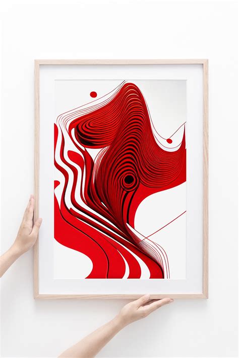 Abstract Art Print Red Modern Wall Art Digital Downloadable File Etsy