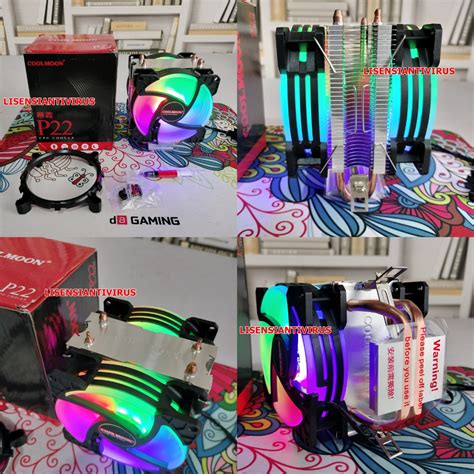 Jual Cpu Cooler Double Fan Coolmoon Rgb For Intel Dan Amd Fan Processor Shopee Indonesia