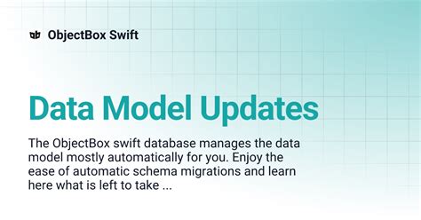 Data Model Updates Objectbox Swift