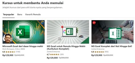 7 Kelaskursus Excel Online Bersertifikat Gratis Dan Berbayar