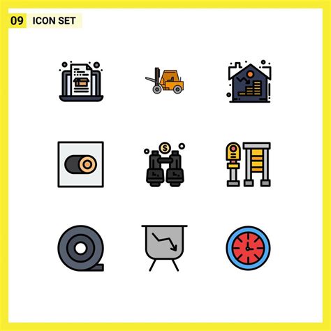 set of 9 modern ui icons symbols signs for locate explore property