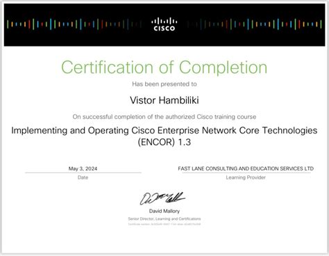 Vistor Hambiliki Bsc On Linkedin Cisco Ccnp Encor Certification Bootcamp Training Completed On