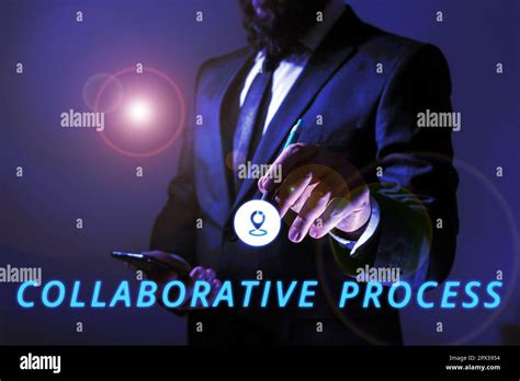 Text Caption Presenting Collaborative Process Conceptual Photo People