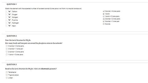 Solved Match The Element With The Expected Number Of Chegg Com