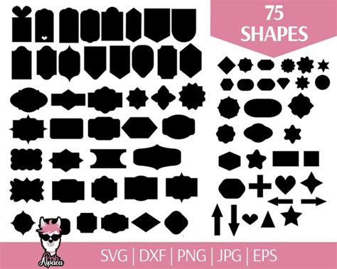 Shapes Svg Bundle Tag Svg Basic Shapes Svg Files For Cricut Etsy