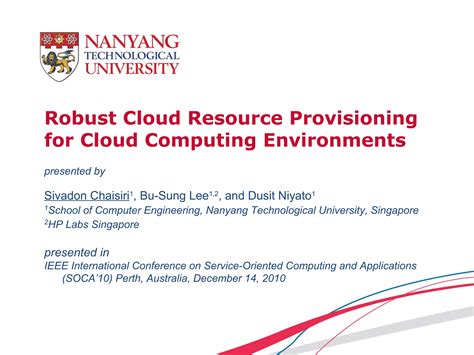 Robust Cloud Resource Provisioning For Cloud Computing Environments Ppt