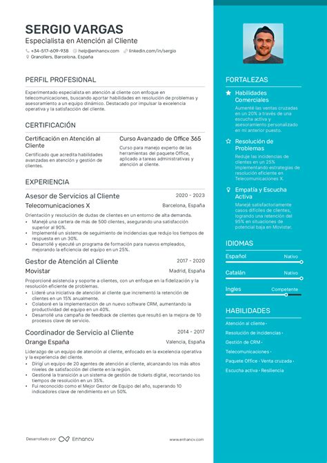Constructor en línea de CV Constructor gratuito de CV Enhancv