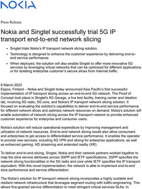 nokia health nokia and singtel successfully trial 5g ip transport end