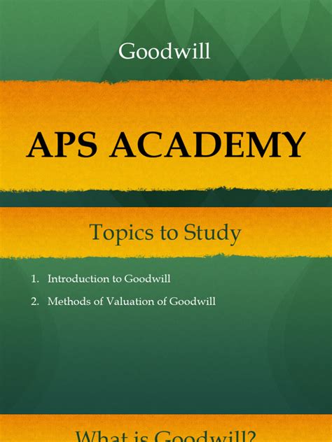 Goodwill Pdf Goodwill Accounting Expense