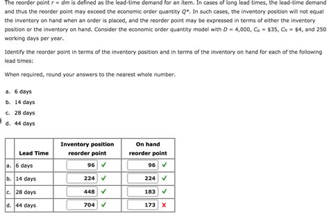solved the reorder point r dm is defined as the lead time