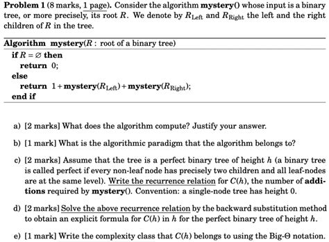 Solved Problem 1 8 Marks 1 Page Consider The Algorithm