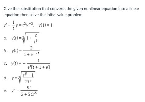 Answered Give The Substitution That Converts The Bartleby