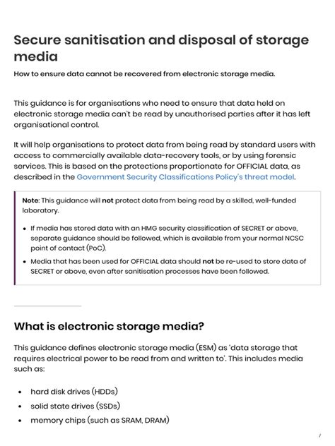 Ncsc Secure Sanitisation Storage Media Pdf Computer Data Storage