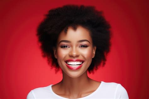 Premium Ai Image Black Skin Woman With Beautiful Smile White Teeth Advertisement For Perfect