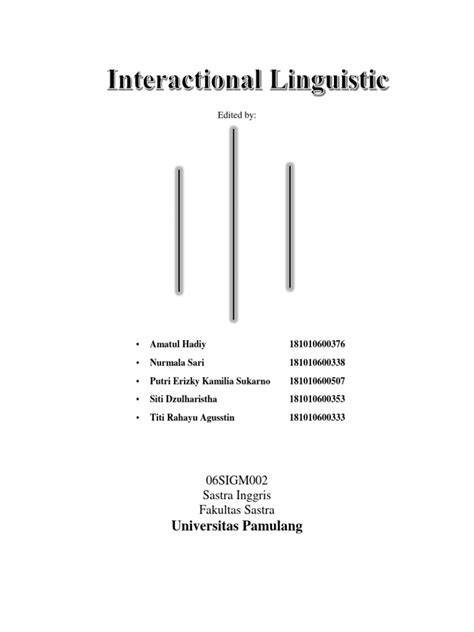 Discourse Analysis Interactional Linguistic Pdf Sociolinguistics