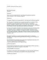 13 Docx CS1103 Discussion Forum Unit 1 By Michael Krejany Prelude