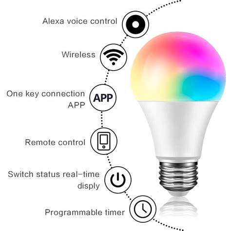 Wifi Smart Lamp LED Dimmable Light Bulb W E Sm Grandado
