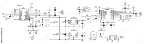 Vector De Stock Technical Schematic Diagram Of Electronic Device