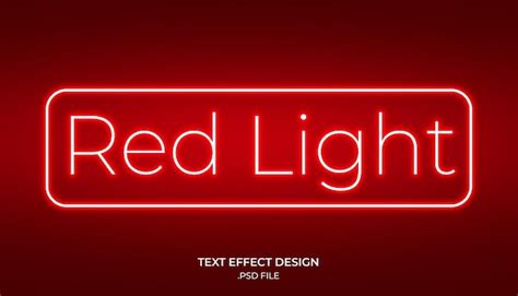 Premium Psd Red Light Text Effect Design With A Red Background Glow In The Dark