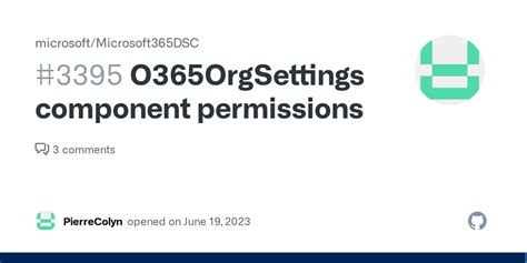 O365orgsettings Component Permissions · Issue 3395 · Microsoft