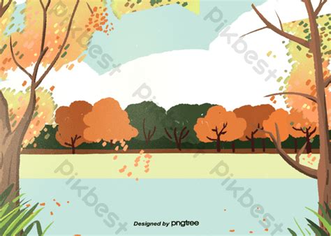 Drawing Blue Sky Drawing Autumn Street Trees With Background PSD Free Download Pikbest