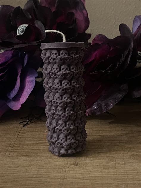 Tiny Tower Of Terror Skull Pillar Candle Etsy