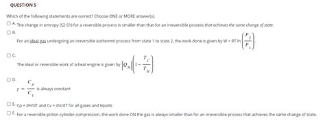 Solved Which Of The Following Statements Are Correct Choose Chegg