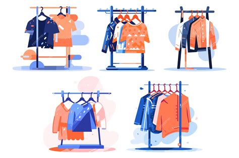 Premium Vector Clothing Store And Coat Rack In Ux Ui Flat Style Isolated On Background