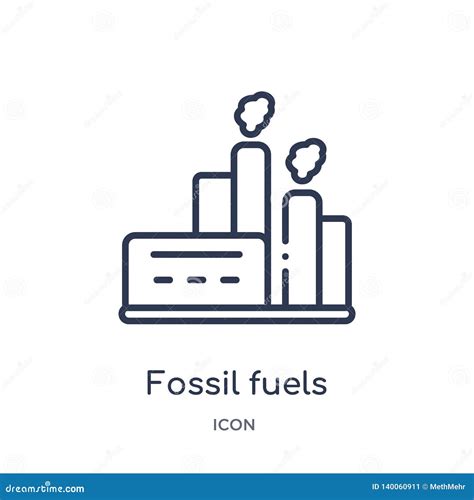 Fossil Fuels Outline Vector Icon Thin Line Black Fossil Fuels Icon Flat Vector Simple Element