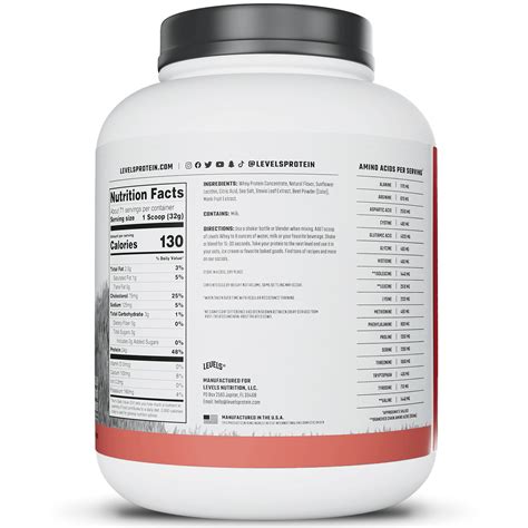 Grass Fed Whey Protein Powder Levels