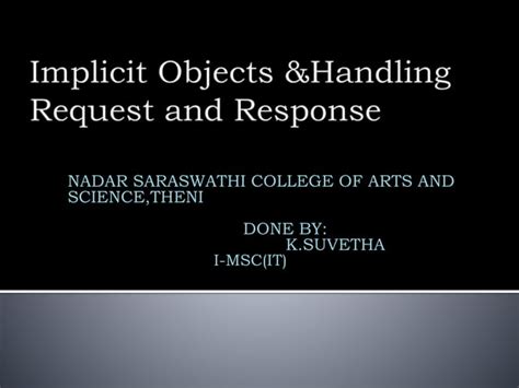 Implicit Objects Andhandlingpptx