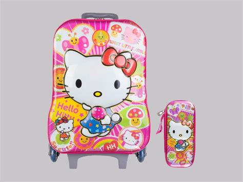 کیف چرخدار کوله مدرسه ای مسافرتی 2 رنگ مشکی صورتی آراد برندینگ