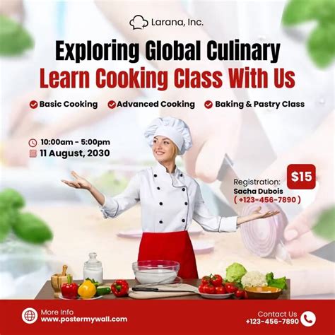 Cooking Class Template Postermywall