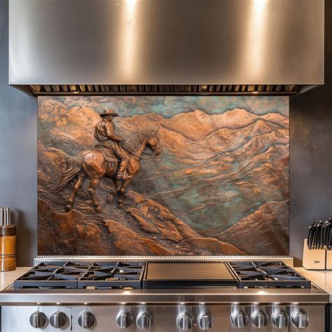 Kitchen Backsplash Tempered Glasscowboy Copper Design Kitchen