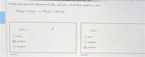 solved for the given processes determine if ah and as are