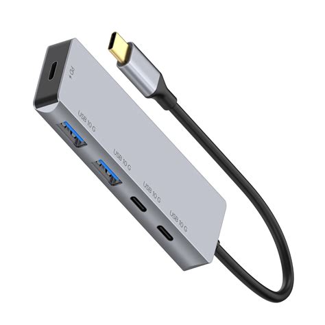 Usb C To Two Usbc Two Usba Hubs 10gbps Data Transfer Pd100w Charging