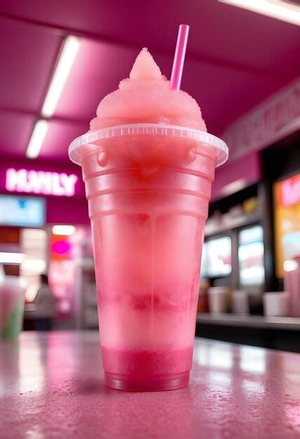 Pink Slushy Drink Premium Ai Generated Image