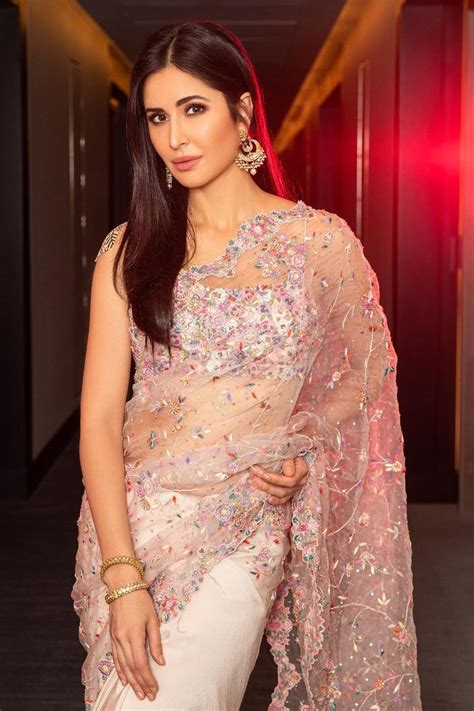 Katrina Kaif Defined Elegance In A Pink Rahul Mishra Embroidered Sari
