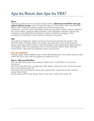 Belajar Vba Excel DOCX