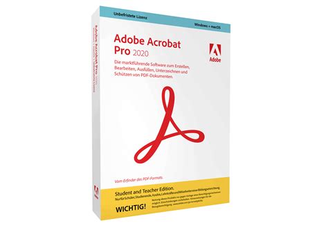 Adobe Acrobat Pro 2020 Student and Teacher Edition Win/ Mac | Blitzhandel24