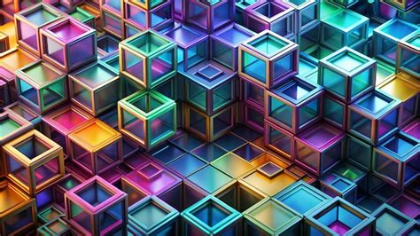 Design Of Abstract Cubes Premium AI Generated Image