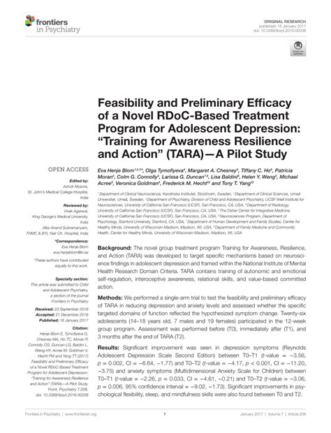 Pdf Feasibility And Preliminary Efficacy Of A Novel Rdoc Based