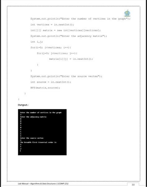 15 Program To Implement Breadth First Search