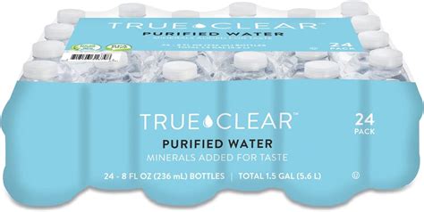 True Clear Purified Bottled Water 8 Oz Bottle 24 Bottles