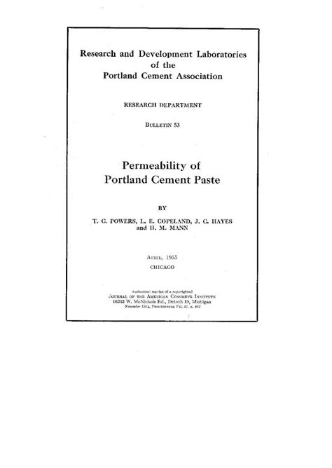 Pdf Permeability Of Portland Cement Paste Dokumen Tips