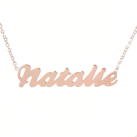 14k Gold Nameplate Pendant Necklace ~ Script Font Nana Bijou