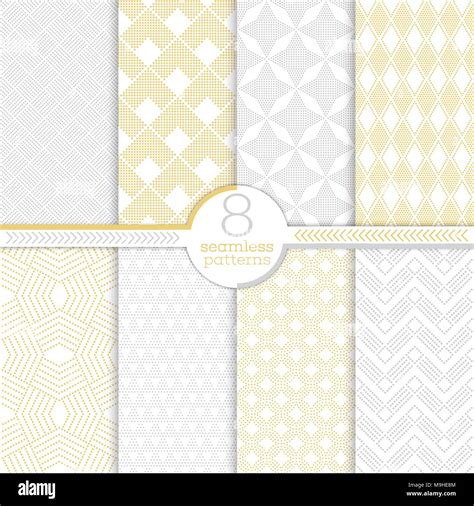 Set Of Seamless Patterns Collection Of Modern Stylish Dotted Textures Regularly Repeating