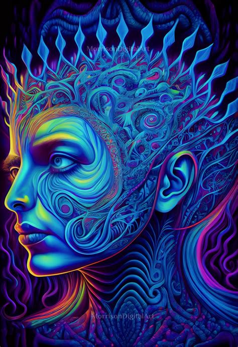 Surreal Psychedelic Entity Art Psychedelic Art Wall Art Surrealism