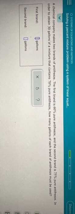 Solved O Systems Of Equations And Matrices Solving A Percent